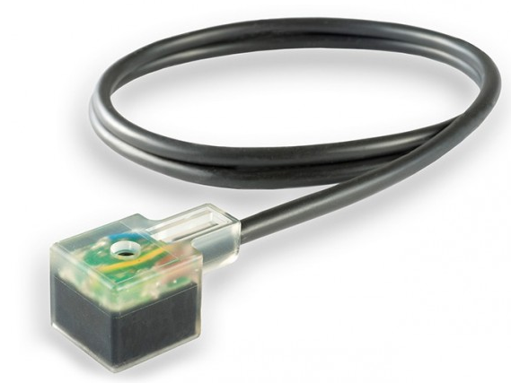 IP65 DIN 43650A connector 28x28mm with LED circuit pre-wired