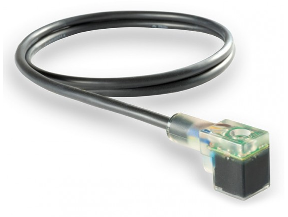 IP65 DIN 43650C connector 28x28mm with LED circuit pre-wired